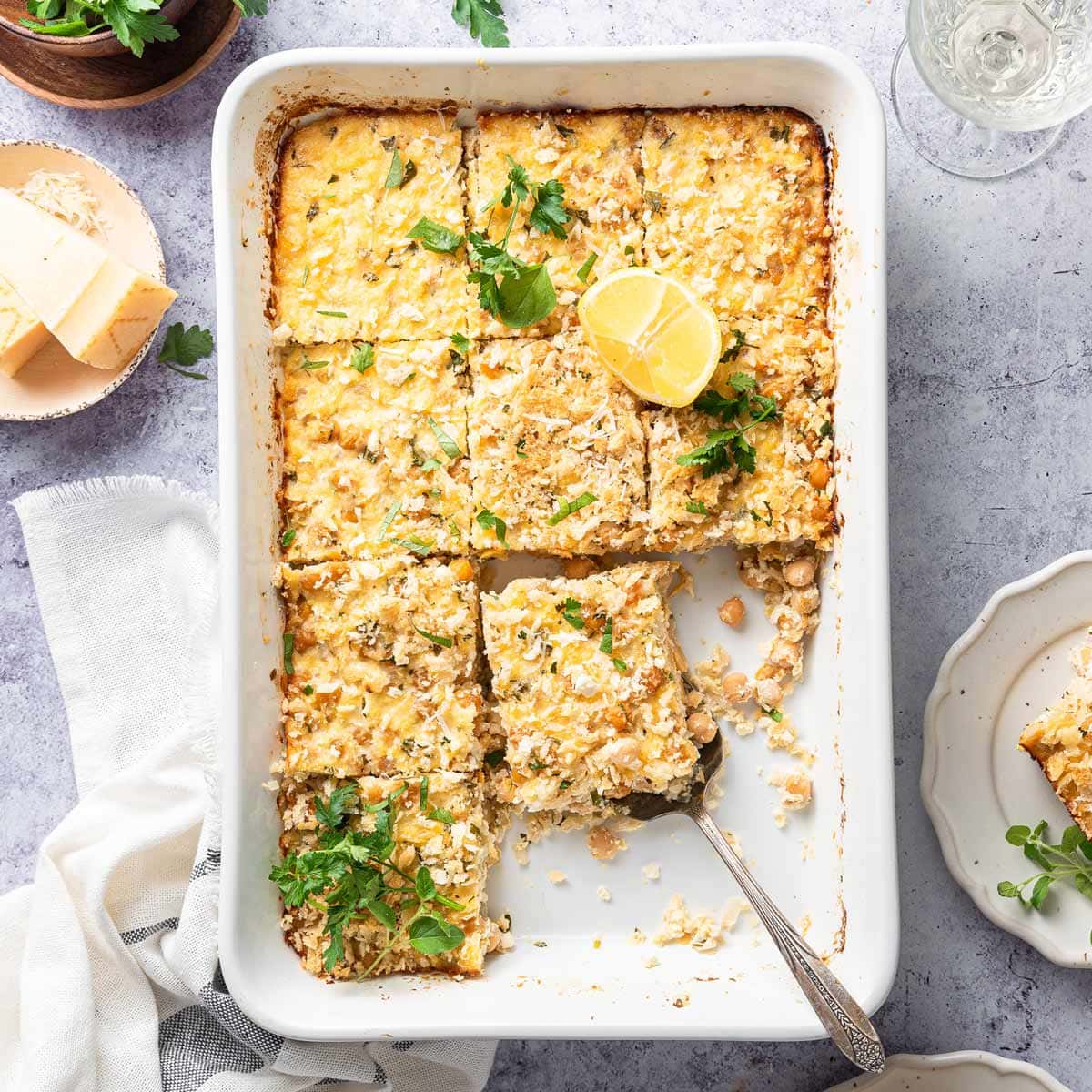 Lemon Shallot Chickpea Casserole | Bunsen Burner Bakery