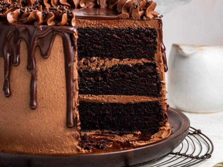 Three layer chocolate cake store