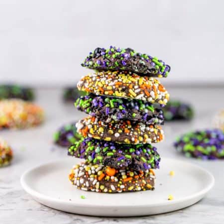 Chocolate Halloween Sprinkle Cookies | Bunsen Burner Bakery
